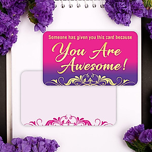 PARTH iMPEX You are Awesome Cards - (Pack of 100) Gold Foil Stamping 3.5" x 2" Appreciation Kindness Matters Card for Teachers Employees Coworker Staff