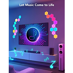Govee Glide Hexa Light Panels, RGBIC LED Hexagon Wall Lights, Wi-Fi Smart Home Decor Creative Lights with Music Sync, Works with Alexa Google Assistant for Living Room, Bedroom, Gaming Rooms,10 Pack
