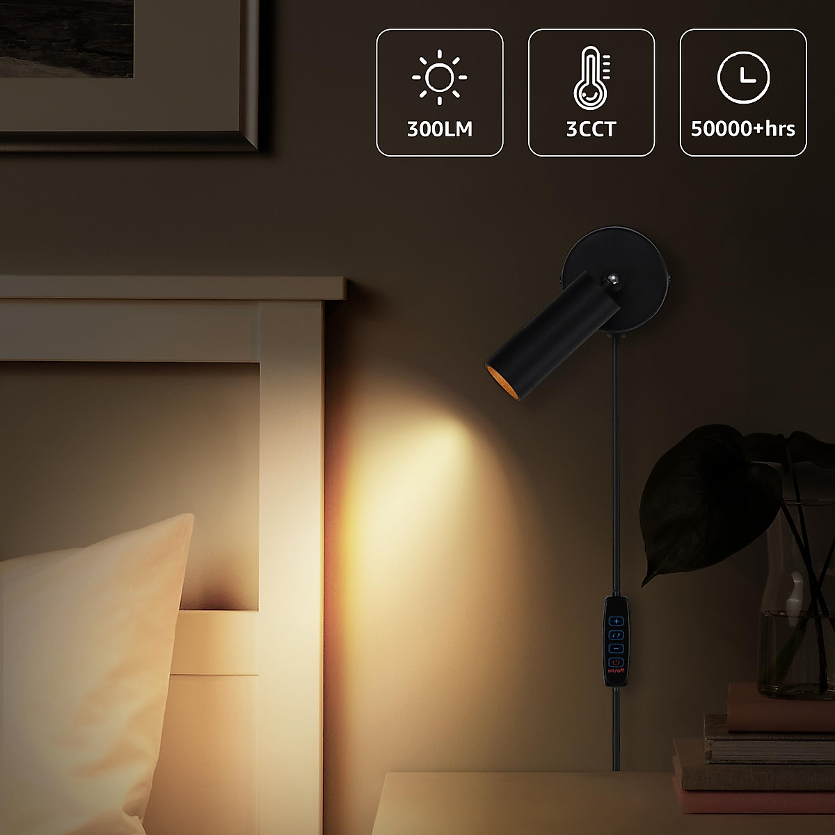 URTOM 3000K/4000K/5000K Adjustable LED Floor Lights for Plants, Pictures, Artwork - 10ft Cord, Dimmable, 2 Pack