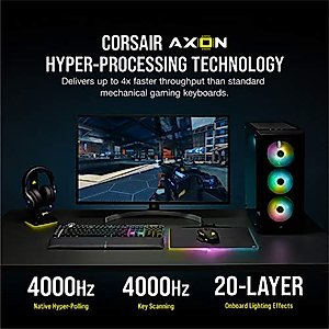 Corsair iCUE Nexus Companion Touch Screen – 5” Diagonal Screen – 6 Programmable Virtual Macro Buttons + K100 RGB Mechanical Gaming Keyboard - Cherry MX Speed RGB Silver Keyswitches