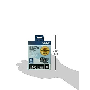 Brother Genuine High Yield Black -Ink -Cartridges, LC1032PKS, Replacement Black -Ink, Includes 2 -Cartridges of Black -Ink, Page Yield Up To 600 Pages/ -Cartridge, LC1032PKS