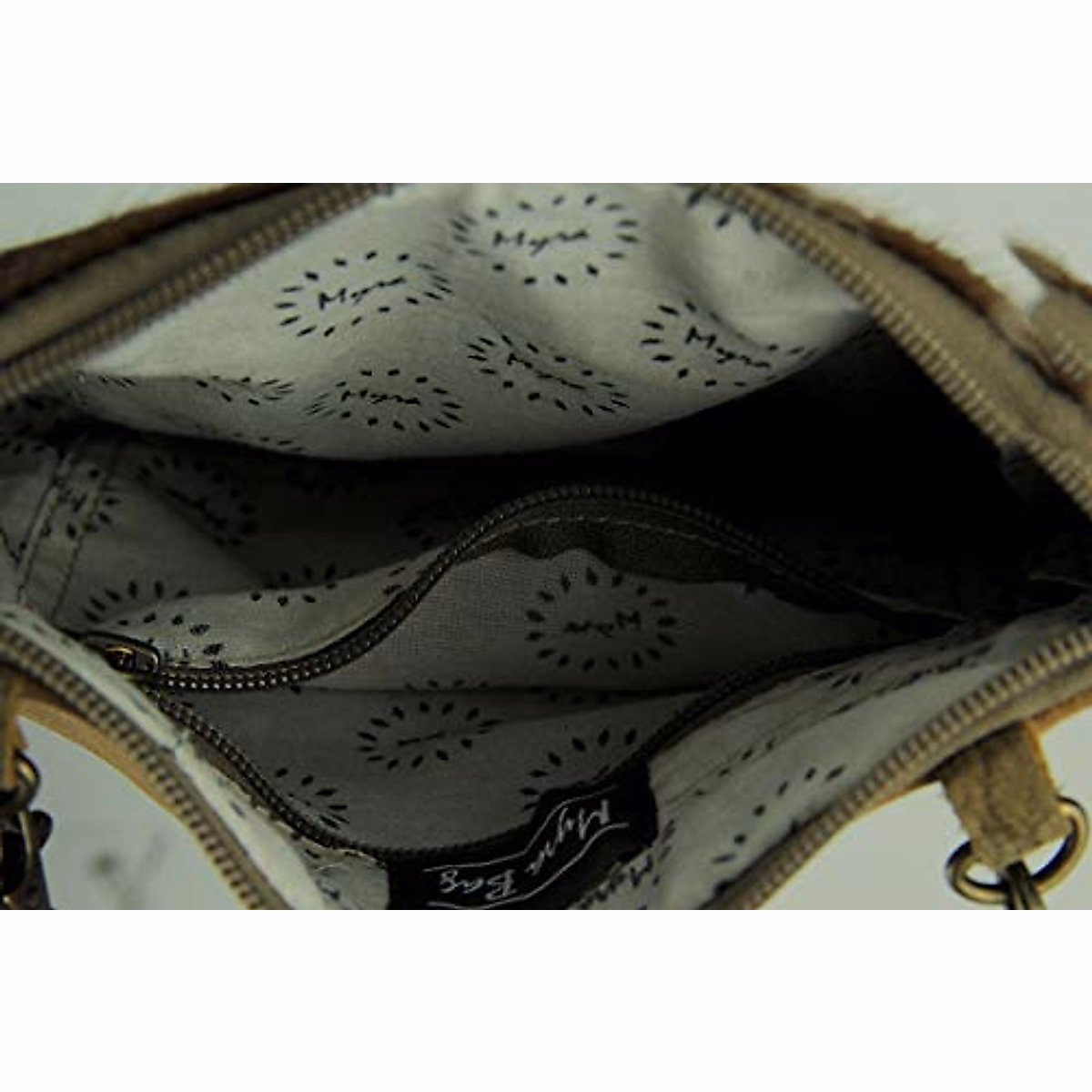 Myra Bag White & Brown Cowhide Shade Bag S-1171
