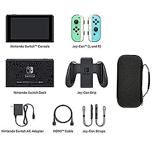 Nintendo Switch Console - Animal Crossing: New Horizons Edition - Pastel Green and Blue Joy-Con, 6.2" Touchscreen LCD Display, WiFi, Bluetooth (Renewed)