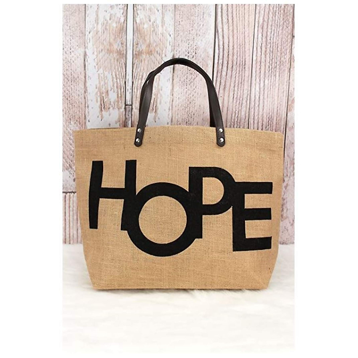 Huge HOPE Religious Quote Jute Beach Tote Bag Shopping Gym Market Weekend Travel