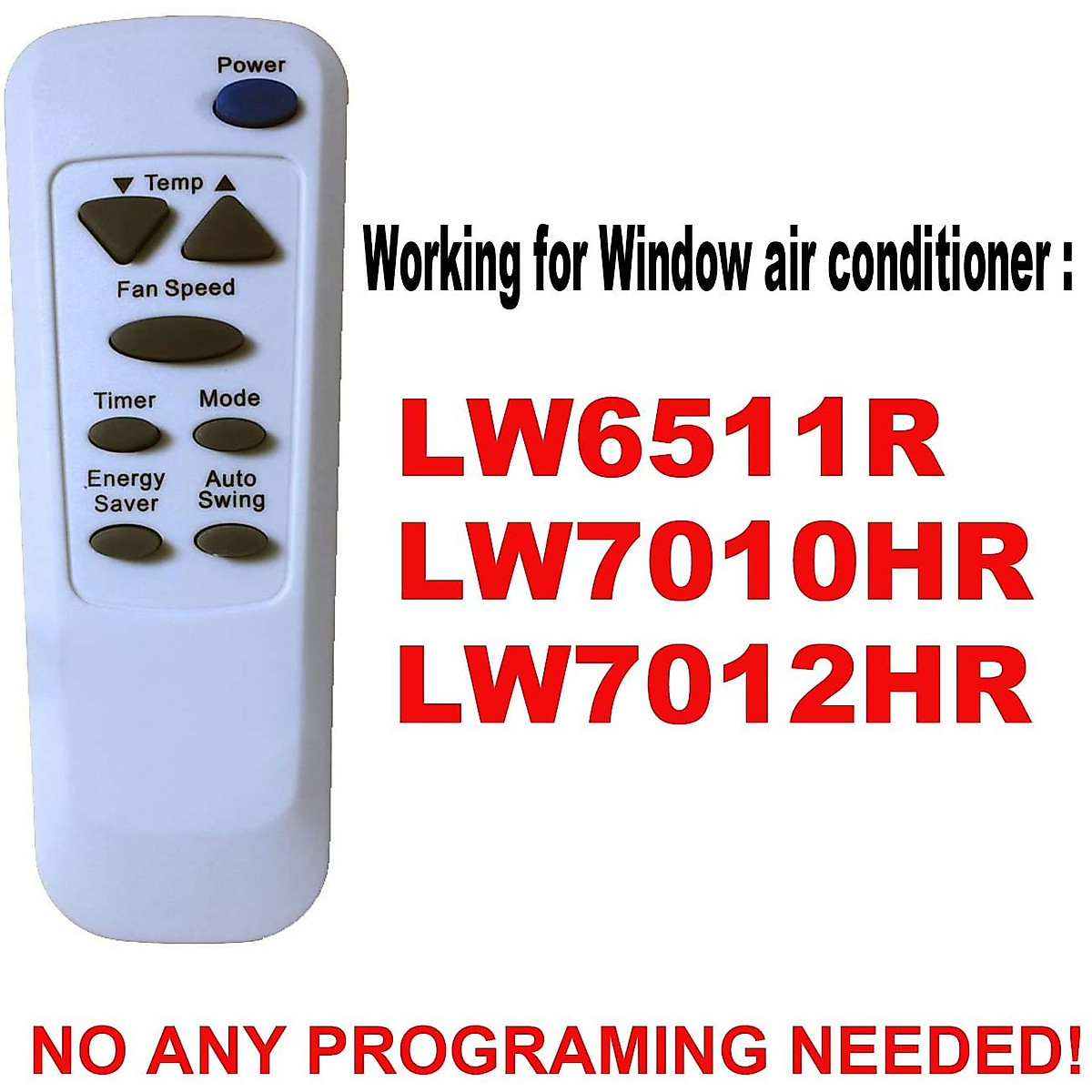 Replacement for LG Window Air Conditioner Remote Control for LW6511R LW7010HR LW7012HR