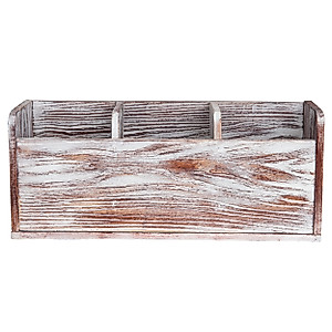 Mind Reader Vertical Flatware Holder, Painted Wood, Brown Utensil Organizer, One Size