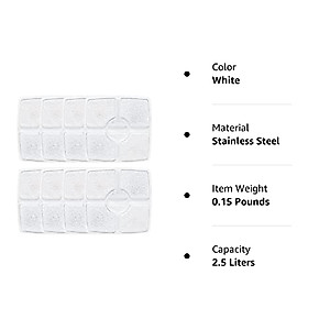 Wonder Creature Cat Water Fountain Filter, Square Cat Fountain Replacement Filters, 8 Carbon Filters Pack