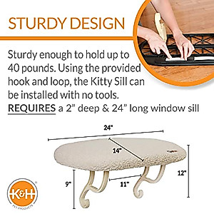 K&H Pet Products Kitty Sill Window Sill Cat Perch, Cat Window Perch for Large Cats, Cat Window Seat, Cat Shelf for Window Sill, Window Cat Bed, Cat Perch w/ Washable Cover – Fleece Unheated