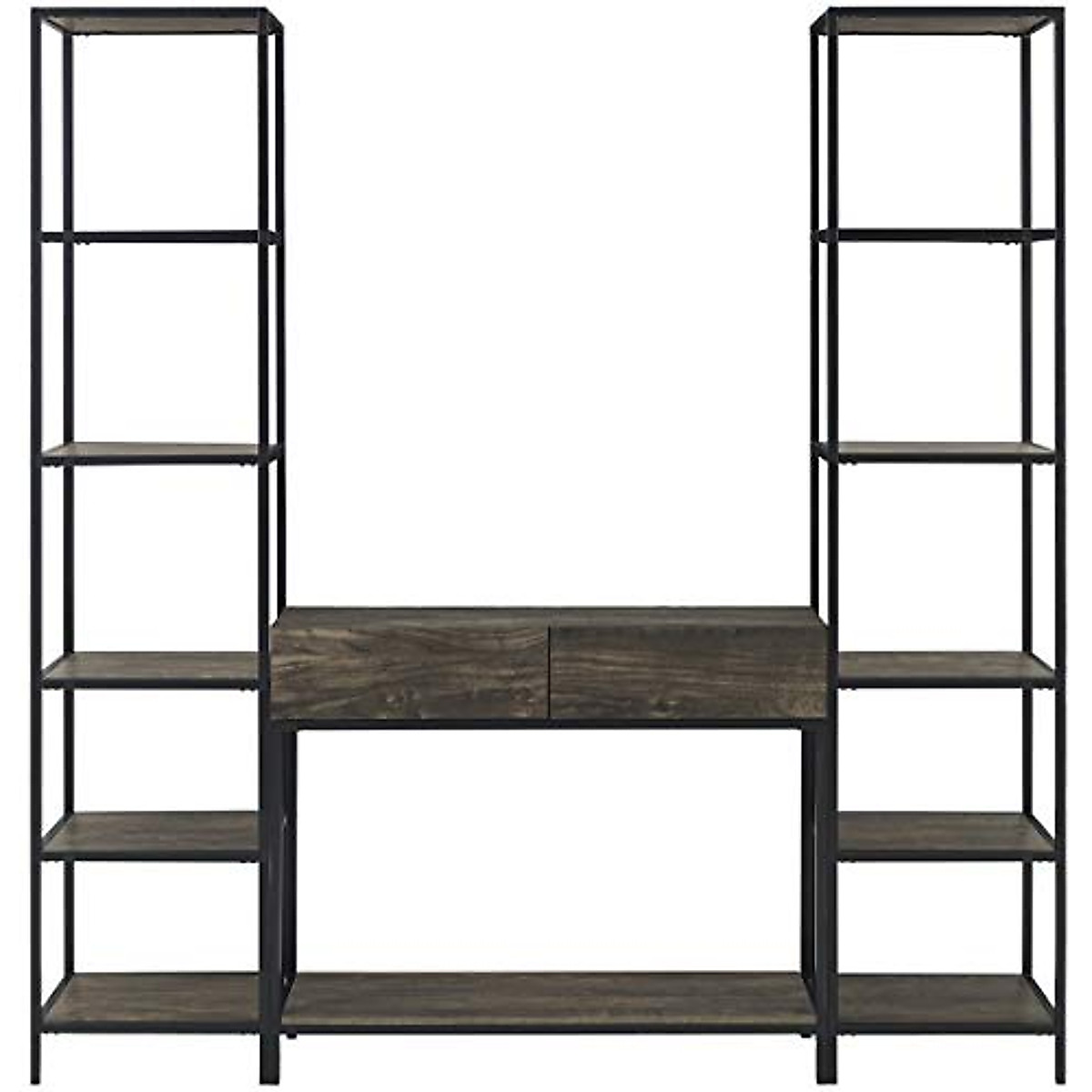 Crosley Furniture KF13053BR Jacobsen 3-Piece Entertainment Set, Brown Ash/Matte Black