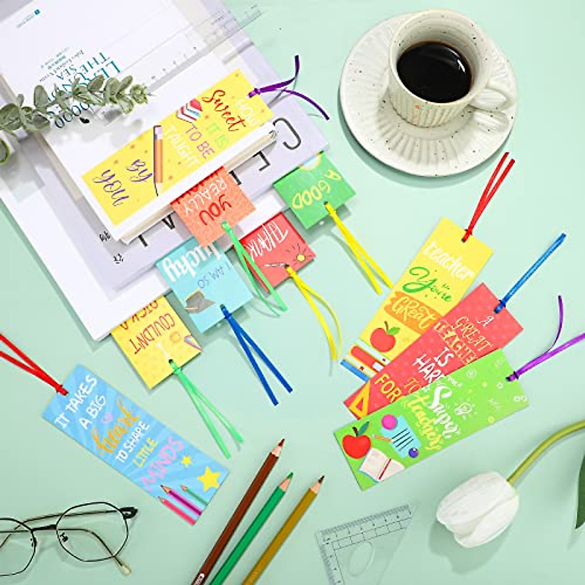 120 Pcs First Day of School Supplies for Teacher, Back to School Bookmarks, Teachers Appreciation Gifts Thank Teachers Bookmarks Back to School Decor Classroom Teachers Gifts