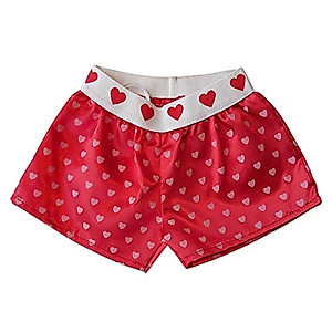 Satin Heart Boxer Shorts Teddy Bear Clothes Fit 14" - 18" Build-a-bear, Vermont Teddy Bears, and Make Your Own Stuffed Animals