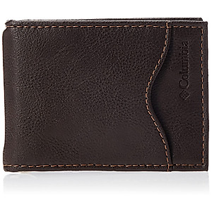 Columbia Men's Leather Front Pocket Wallet Card Holder for Travel