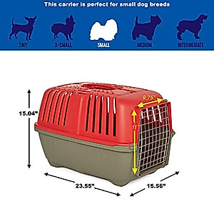 MidWest Homes for Pets Spree Travel Pet Carrier, Dog Carrier Features Easy Assembly and Not The Tedious Nut & Bolt Assembly of Competitors, Red, 24-Inch Small Dog Breeds (1424SPR)
