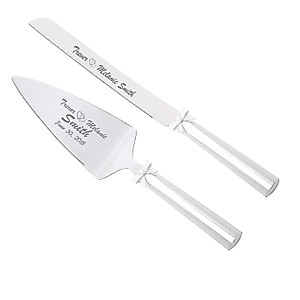 Kate Spade Bridal Grace Ave Personalized Wedding Cake Knife and Server Set, Custom Engraved Wedding Cake Cutting Set, Gifts and Accessories for Bride and Groom