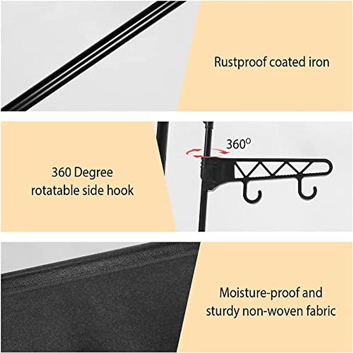 KOCASO Clothes Garment Rack 42.1"x14"x66.1", Metal Clothing Rack, Freestanding Wardrobe Closet Rack with 4 Shelves, Closet Organizer with 2 Hanging Rods Black