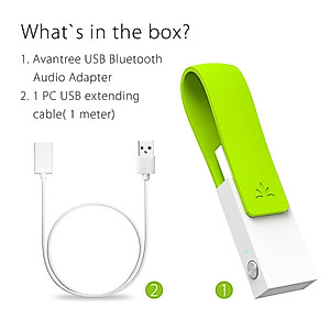 Avantree Leaf Class 1 Long Range USB Bluetooth Audio Transmitter Adapter for PC Laptop Mac PS4 Nintendo Switch, Wireless Audio Dongle for Headphones Speakers Only, Plug and Play, aptX Low Latency