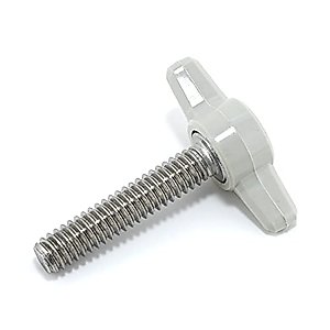 1/4"-20 x 1-1/4" Thumb Screw Stainless Steel - Gray Tee Wing Plastic Knob - Standard/Coarse Thread Thumbscrew - Length: 1.250" - Proudly Built in USA - Package of (25)