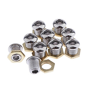 Gazechimp Drum Part 1/2" Chrome with Gaskets Set for Bass Tom Snare Drum Kit