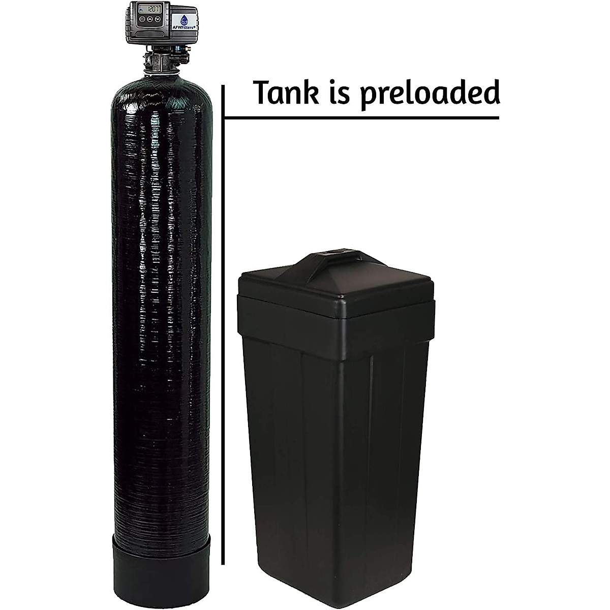 AFWFilters Purolite Metered Water Softener 48,000 48k Whole House Water Softener with Fleck 5600SXT and Upgraded C100E Purolite Resin 3/4" Bypass