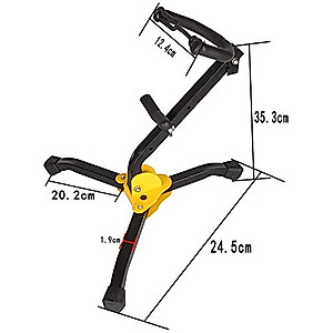 Foldable Saxophone Stand, Alto/Tenor Sax Stand Metal Triangle Base Cotton Strap