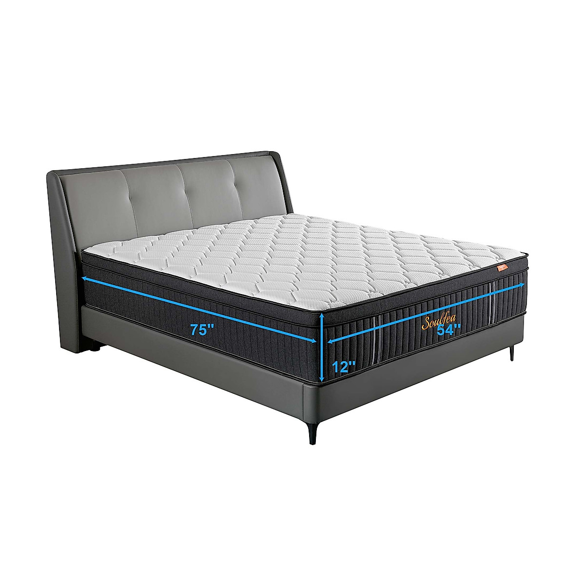 Soulfea Full Size Mattress,12 Inch Hybrid Full Mattress in a Box with Memory Foam & Individual Pocket Spring for Edge Support,Pressure Relief,Medium Firm,CertiPUR-US.