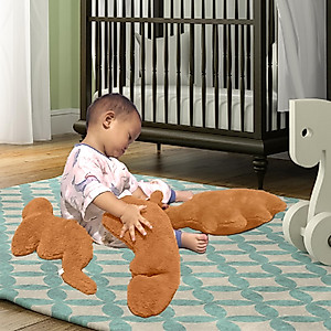 Galxury Mini Dino Nuggets Pillow, 16 inch Dinosaur Chicken Nuggets Plush Toy Pillows for Boys and Girls, Small Fun Throw Pillows for Birthday Gifts, Brontosaurus