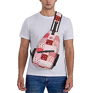 ASYG Strawberry Sling Bag Cute Crossbody Chest Daypack Casual Backpack Gilrs Shoulder Bag