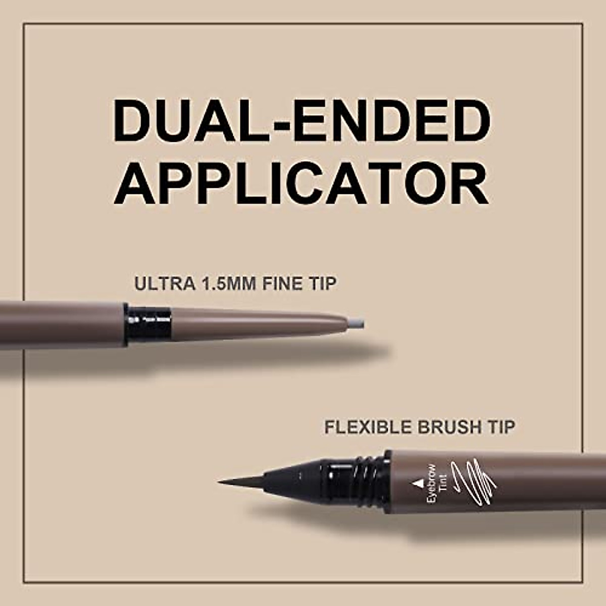 Music Flower 2 in 1 Eyebrow Pencil,Waterproof & Long Lasting Liquid Eyebrow Pen,Dual Ended Pencil Fills and Defines Brow Tint with the Precision & Definition of Microblading,Chestnut