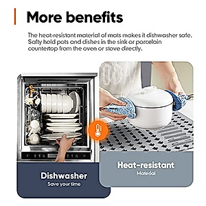 Moryimi Silicone Sink Protectors for Kitchen Sink with Cleanging Brush, Grey Sink Mats with feet, Large Grips Silicone Sink Mat for Bottom of Kitchen Farmhouse Stainless Steel Porcelain Sink 25"x13"