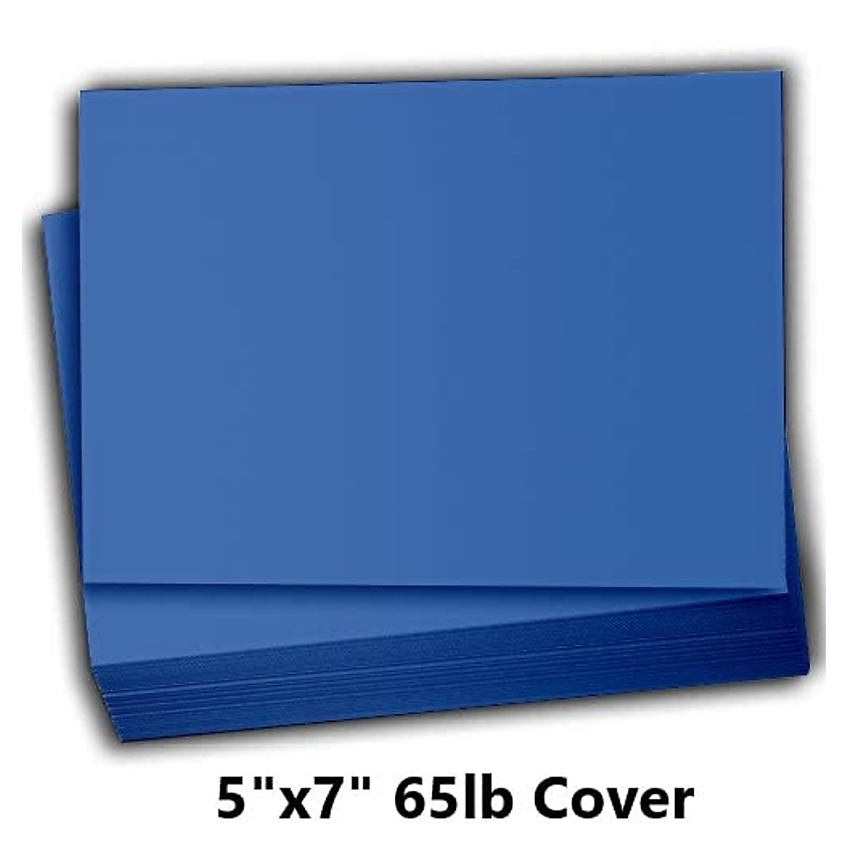 Hamilco Colored Scrapbook Cardstock Paper 5x7 Card Stock Paper 65 lb Cover 100 Pack (Cobalt Blue)
