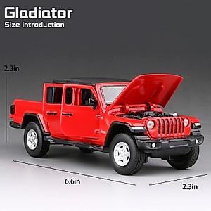 JACKIEKIM 1:32 Alloy Pull Back Car Diecast Model Truck for gladiatar,Collection, Mini Simulation Vehicles Toys for Kids,Boyfriend,Young Peoples Gift（RED）