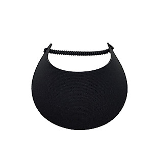 Pickleball - Fashion Fabric Foam Sun Visor for Women - The Sporty Look - Adjustable to Any Size Head - No Pressure & No Headache! | Solid Black