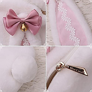 Zzple Backpack For Girls Kawaii Cute Lolitas Rabbit Bunny Shoulder Backpack Crossbody Bag Coin Purse Messenge Bags Plush Toys Girls Girlfriend Kids Gift ( Color : Pink ), S
