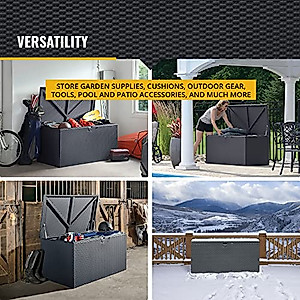 Arrow 4' x 2' x 2' Spacemaker Anthracite 134 Gallon Hot-Dipped Galvanized Steel Storage Deck Box