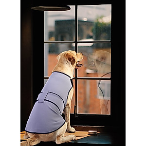 Sychien Dog Anxiety Dog Jacket,Dog Thunder Calming Shirt Wrap Vest for Large Dogs,Travel, Fireworks, Separation, Bluish Grey L