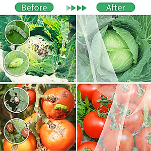 Garden Netting Kit for Raised Beds, 8x20ft Garden Netting Mesh with 6 Sets Garden Hoops (2FT Wide) ＆ 24 Clips, Garden Mesh Netting Kit Row Cover for Plant, Garden Protection, Birds Animals Barrier