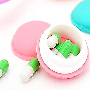 Coolrunner Macaron Case, Mini Macaron Box, Macaron Jewelry Box, Macaron Cute Pill Box, Colorful Macaron Jewelry Storage Box, Shape Storage Box Candy Cute Pill Organizer Case Container(6 PCS)