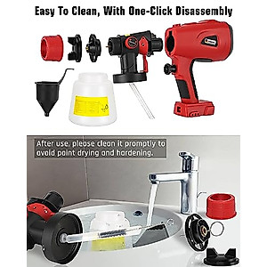 Cordless Paint Sprayer for Milwaukee M18 18v Battery,HVLP Paint Sprayer Gun for Cabinets Cars Walls Furniture House Painting (Tool Only)