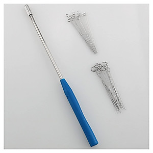 ZZHXSM Inoculating Loop Kit Reusable Inoculation Loops with 40 Replaceable Nickel Chromium Alloy Needle Tip Inoculation Rings