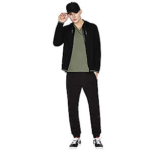A|X ARMANI EXCHANGE mens Drawstring Jogger With Zip Pockets Casual Pants, Black, Large US