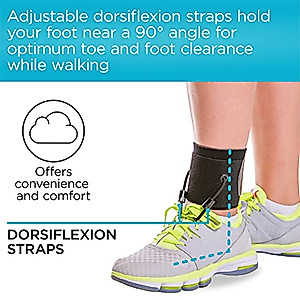 BraceAbility AFO Drop Foot Brace - Adjustable Dorsiflexion Soft Shoe Splint for Neuropathy Walking Exercise Assist, Gait Lifting Support, Charcot Marie Tooth (CMT) and Achilles Pain Treatment (S/M)