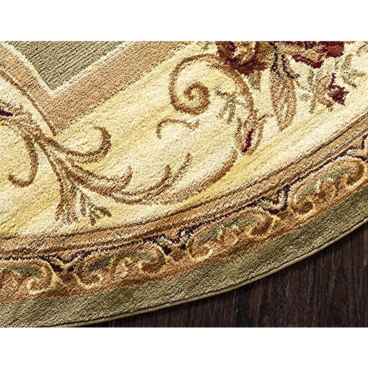 Unique Loom Versailles Collection Area Rug - Henry (3' 1" Round Green/Cream)