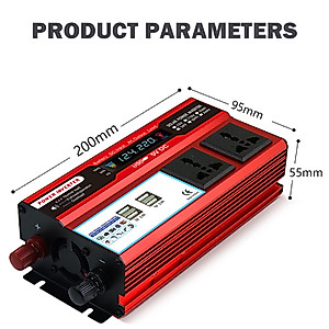 500W Car Inverter 12v 220v Solar Inverter 4usb Mobile Phone Charger with LCD Display Dual Socket Power Converter (Size : 24V-110V)