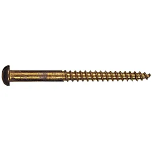 The Hillman Group 1871 10 x 2-1/2 Brass Round Head Slotted Wood Screw 16-Pack