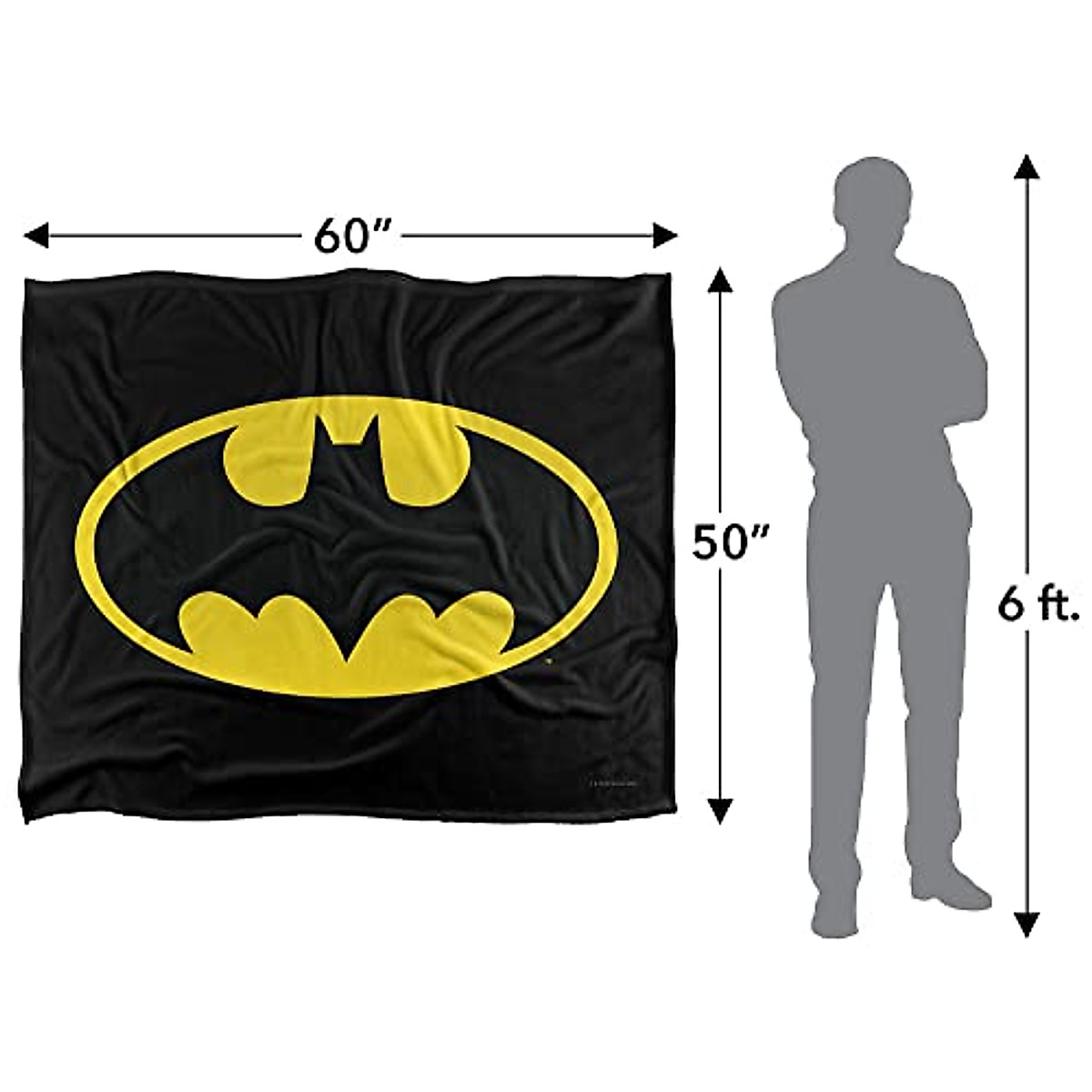 Batman Classic Logo Officially Licensed Silky Touch Super Soft Throw Blanket 50" x 60"