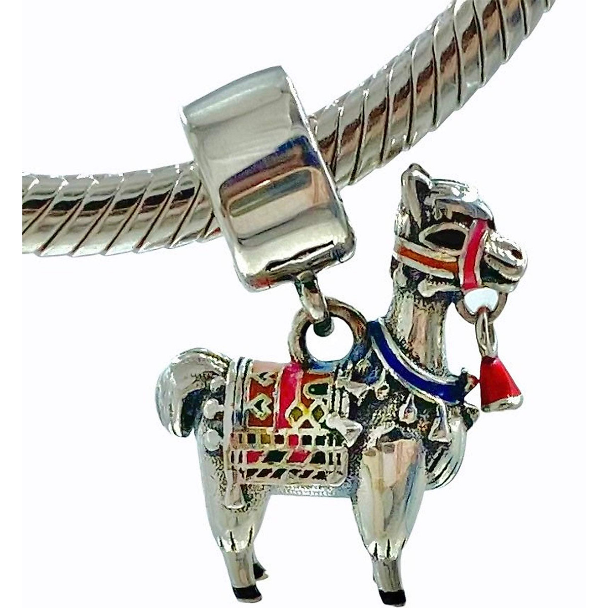 BOLENVI Alpaca Llama Peru 925 Sterling Silver Dangle Pendant X Charm Bead For Pandora & Similar Charm Bracelets or Necklaces