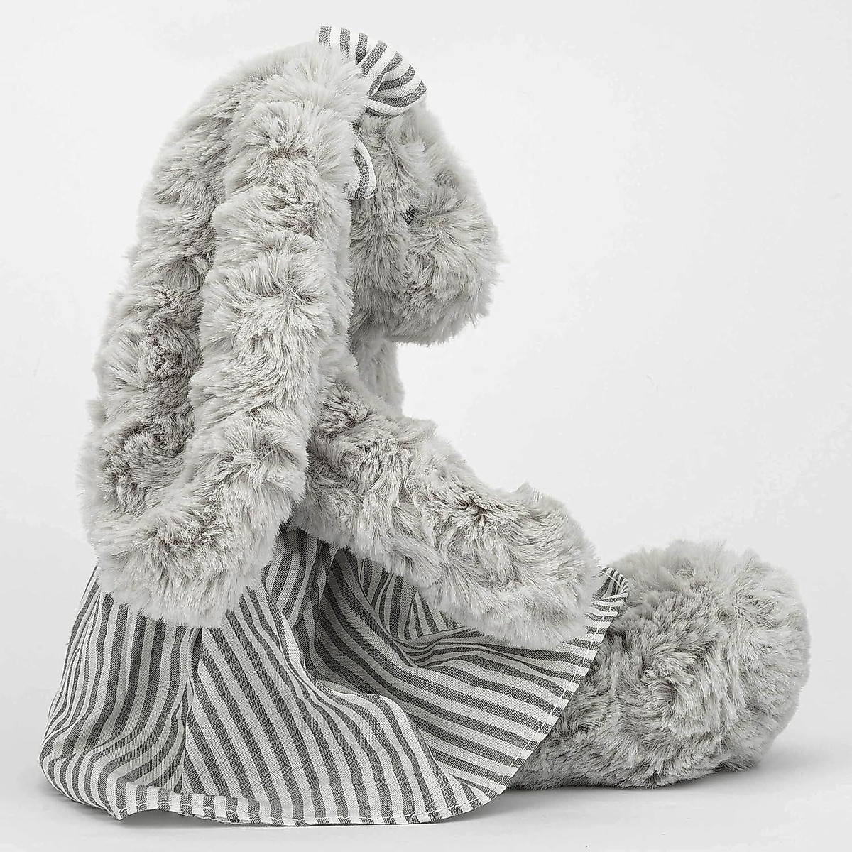 Easter Bunny Stuffed Animal, 12" Grey Plush Rabbit for Girls