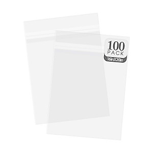 Golden State Art, Pack of 100, Acid-Free Crystal Clear Sleeves Storage Bags for Photo Prints Framing Mats Mattes (Bag Size: 16 3/8x 20 1/8 inches for 16x20 Mats)