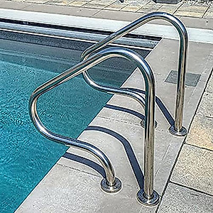 BTZHY Swimming Pool Handrails Easy-to-Install Handrails 304 Stainless Steel Reinforced Base Spas Stair Handrails for Garden Backyard Pools(1pcs)