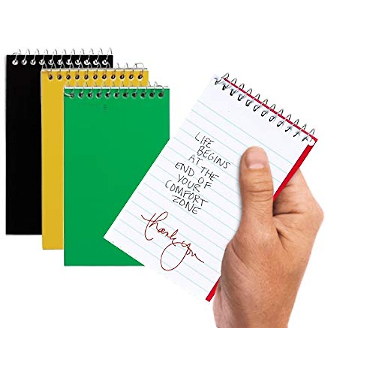 1InTheOffice Wirebound Spiral Memo Books, Memo Pads, 3" x 5", College Ruled, Small Notepad 3x5, Assorted, 75 Sheets/Pad, 25 Pads/Pack